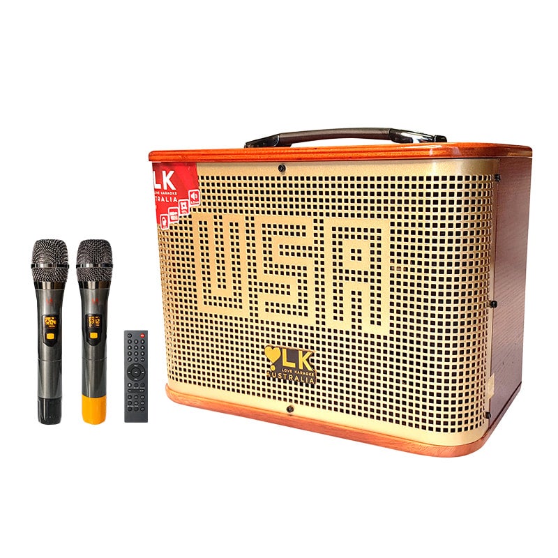 Wooden Portable PA Karaoke Speaker System - Sing-Along Machine with 2 ...